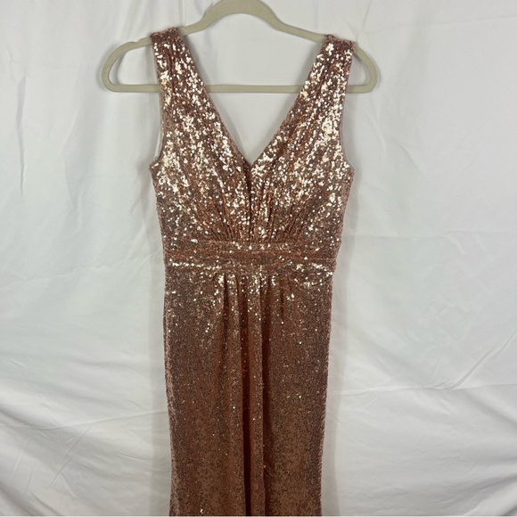 Revelry | Dresses | Revelry Bijou Rose Gold Sequin Dress | Poshmark